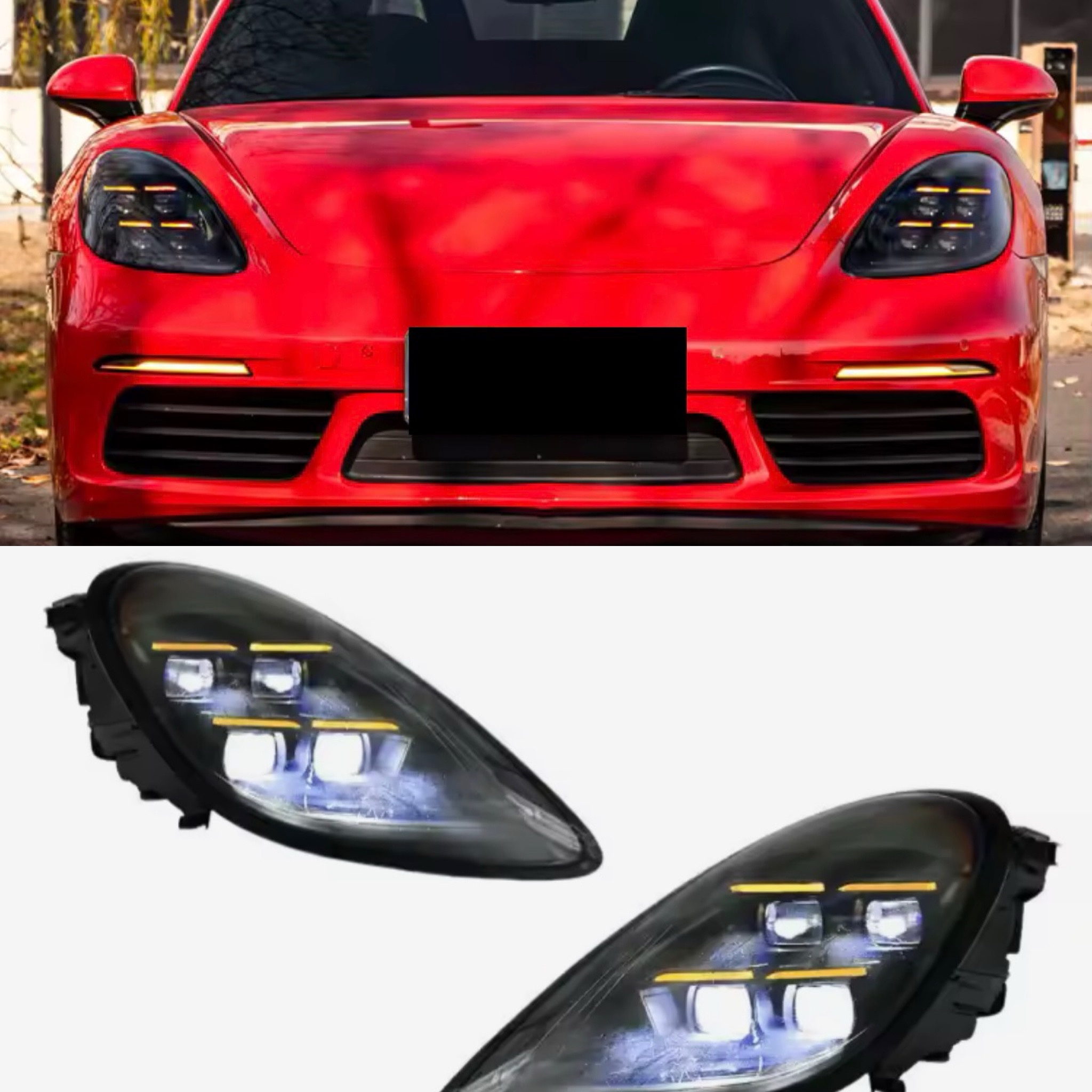 Porsche 982 Cayman Matrix Style Headlights – BavGruppe Designs