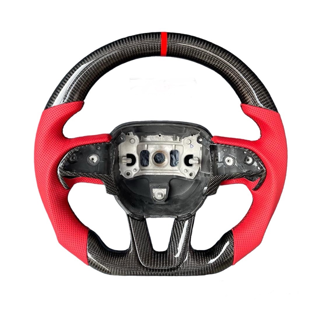 Carbon Fiber and Perforated Leather Steering Wheel